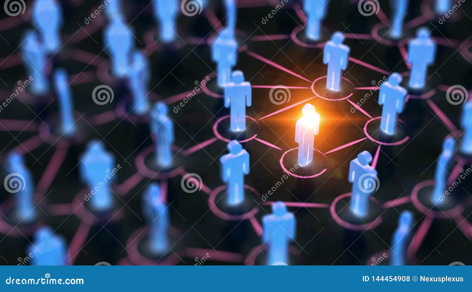 Abstract Social Network Concept, Connecting Human Figures. Stock ...