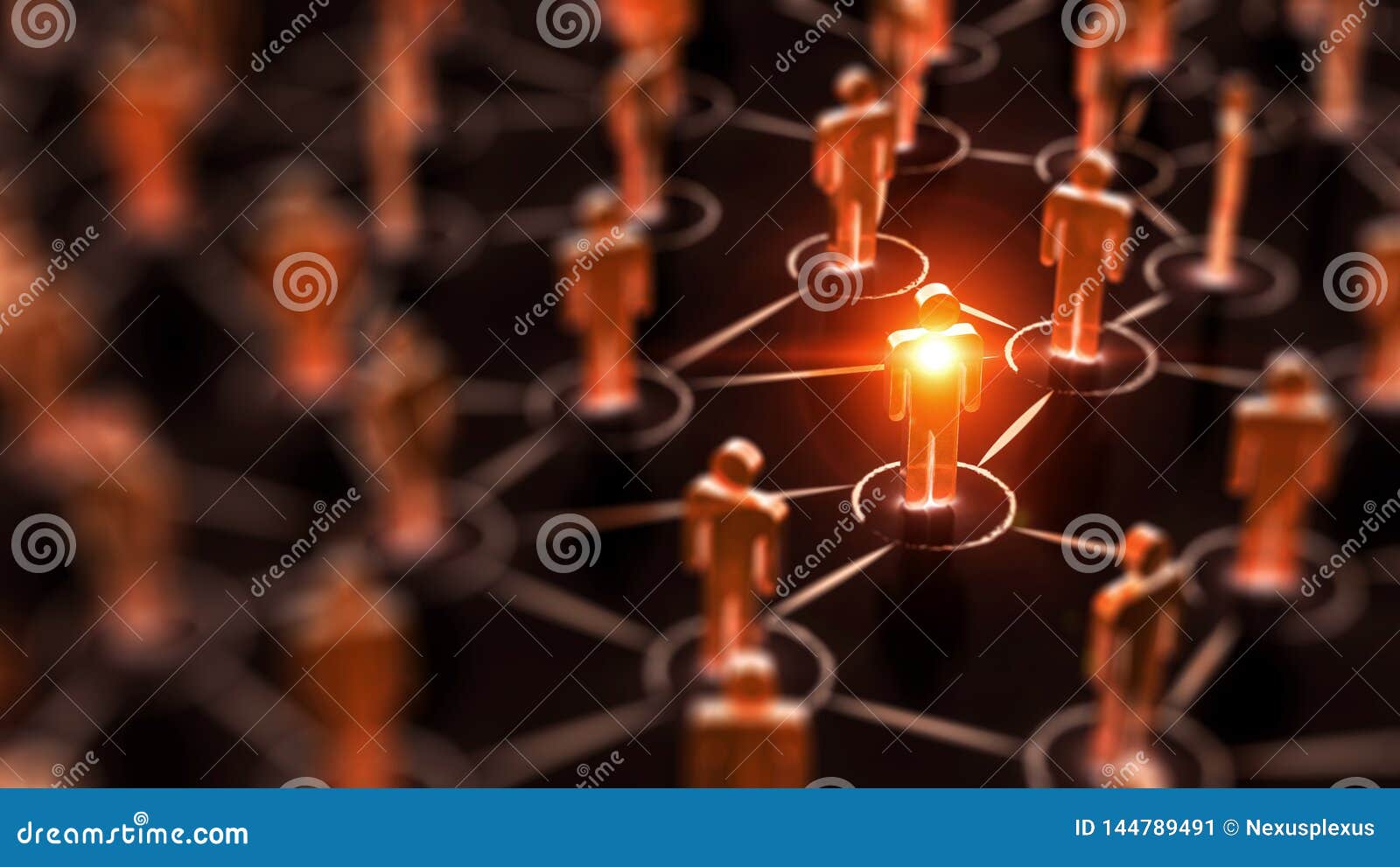 Abstract Social Network Concept, Connecting Human Figures. Stock Image ...