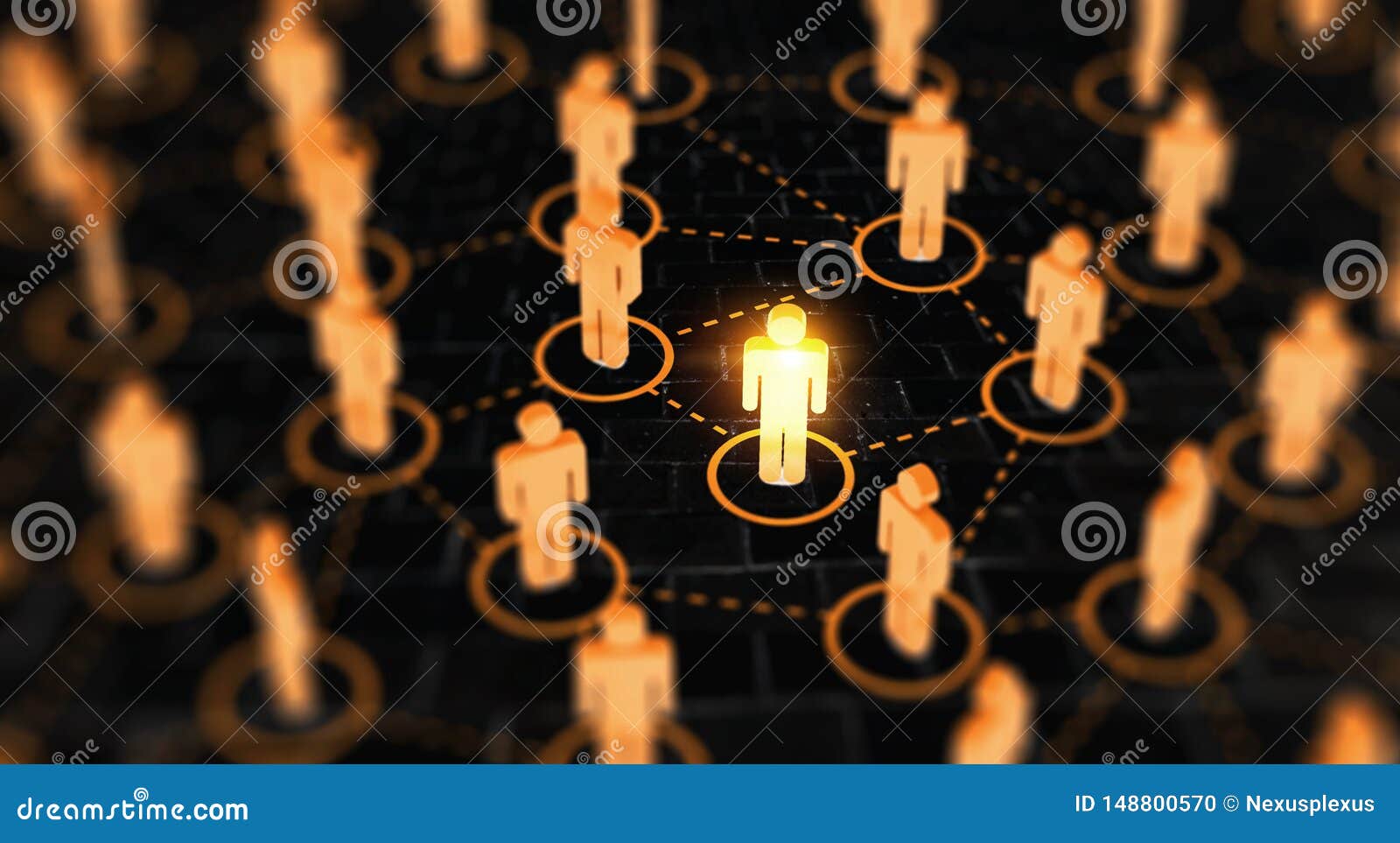 Abstract Social Network Concept, Connecting Human Figures. Stock ...