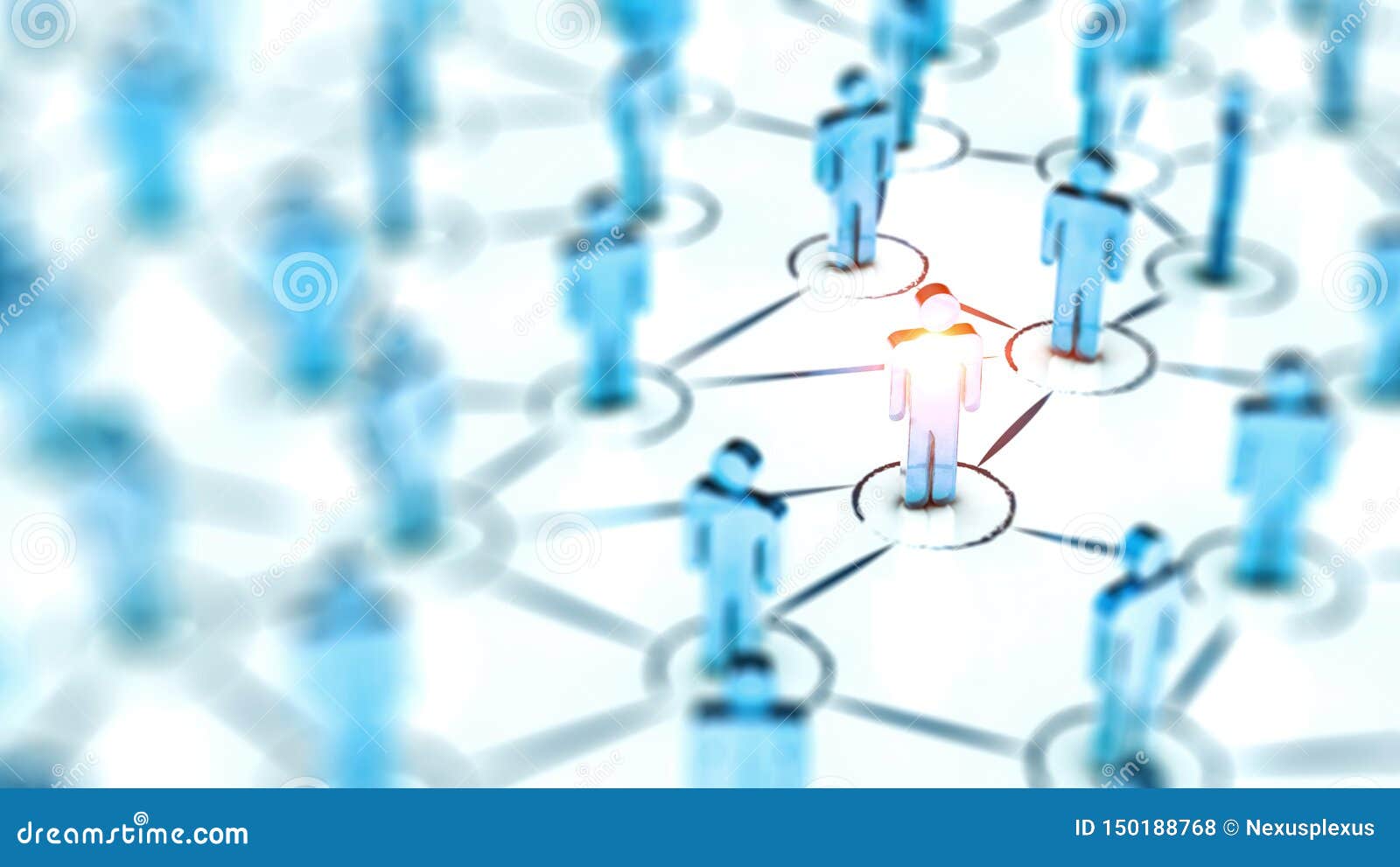 Abstract Social Network Concept, Connecting Human Figures. Stock Photo ...
