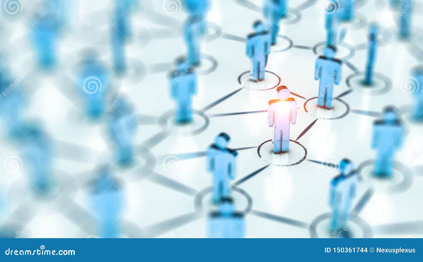 Abstract Social Network Concept, Connecting Human Figures. Stock ...