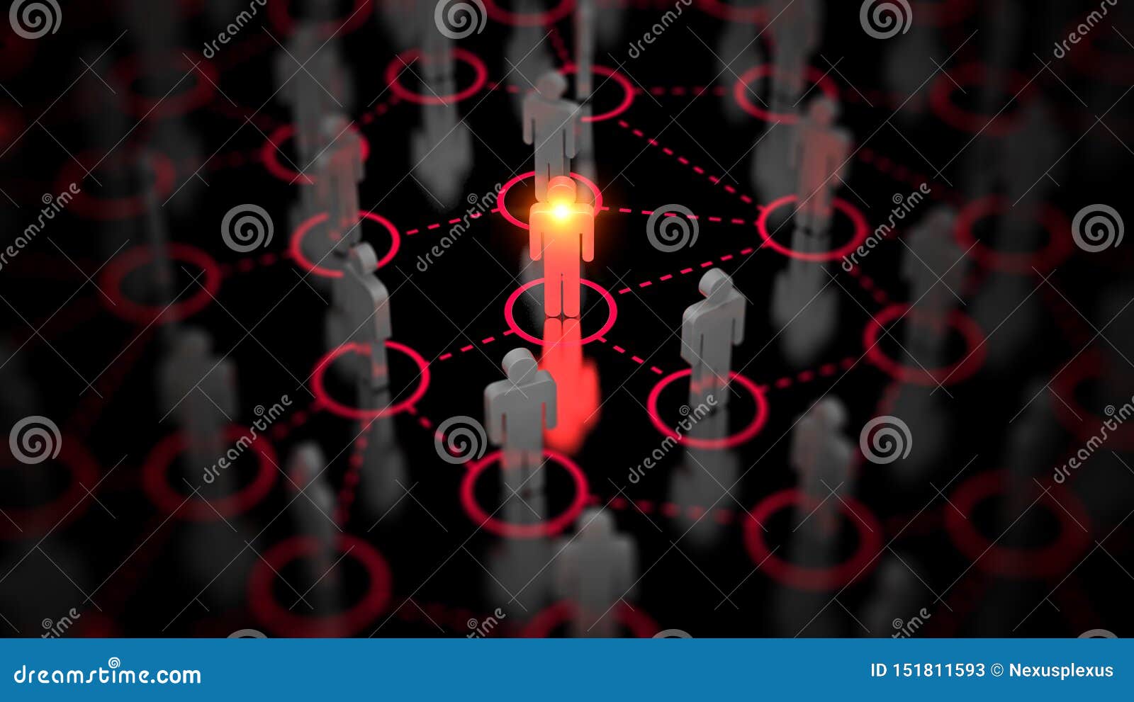 Abstract Social Network Concept, Connecting Human Figures. Stock Image ...