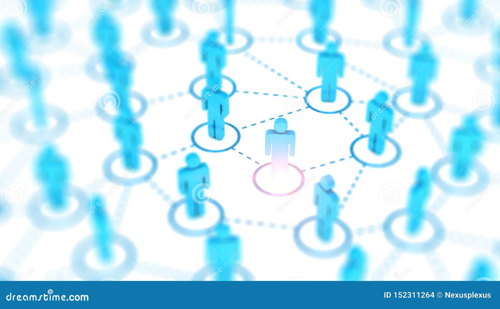 Abstract Social Network Concept, Connecting Human Figures. Stock Photo ...