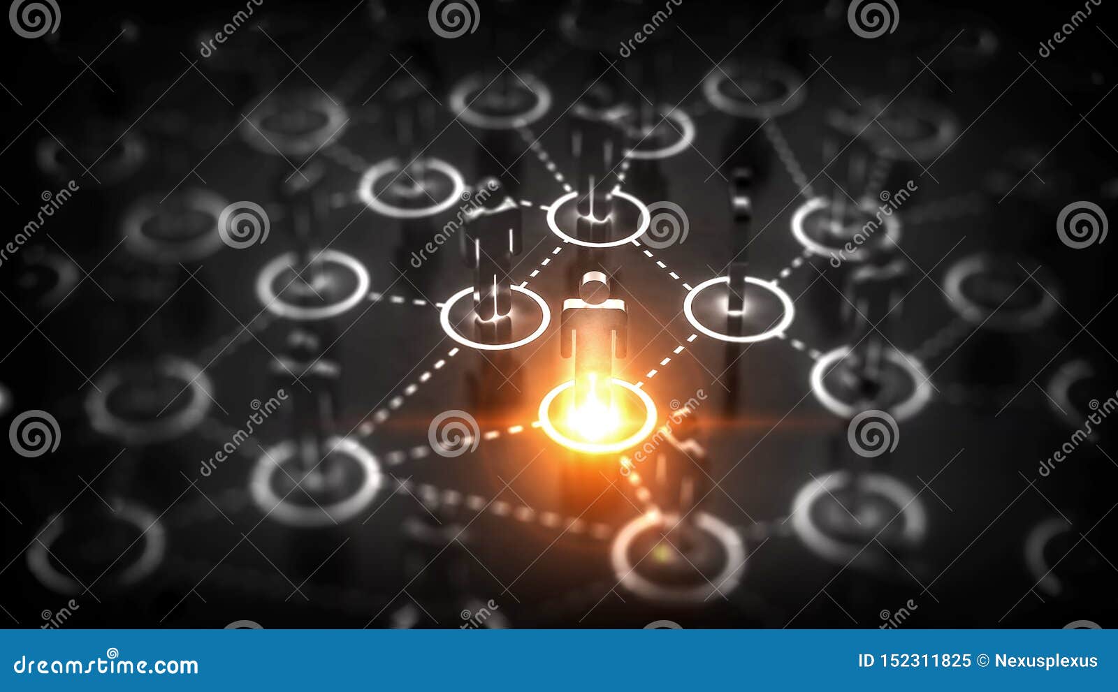 Abstract Social Network Concept, Connecting Human Figures. Stock ...
