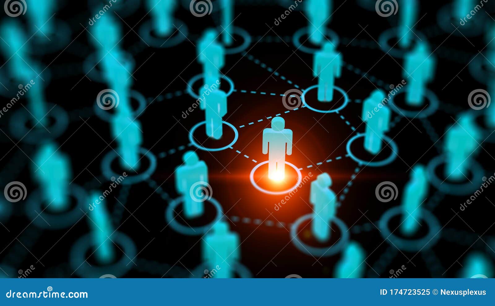 Abstract Social Network Concept, Connecting Human Figures. Stock ...
