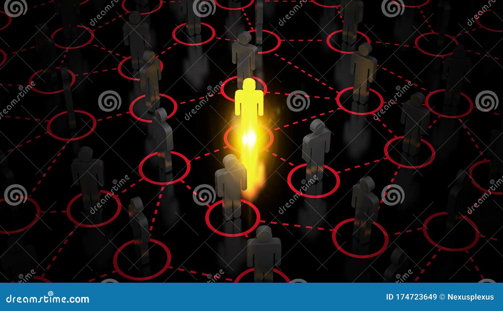 Abstract Social Network Concept, Connecting Human Figures. Stock ...