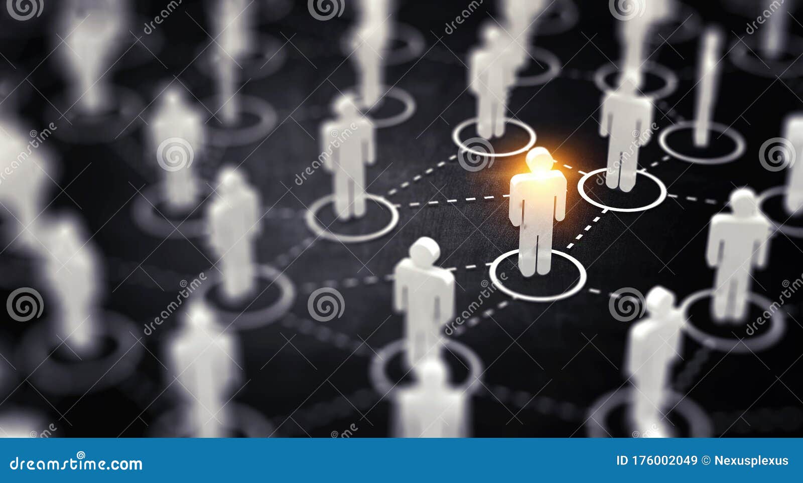 Abstract Social Network Concept, Connecting Human Figures. Stock ...