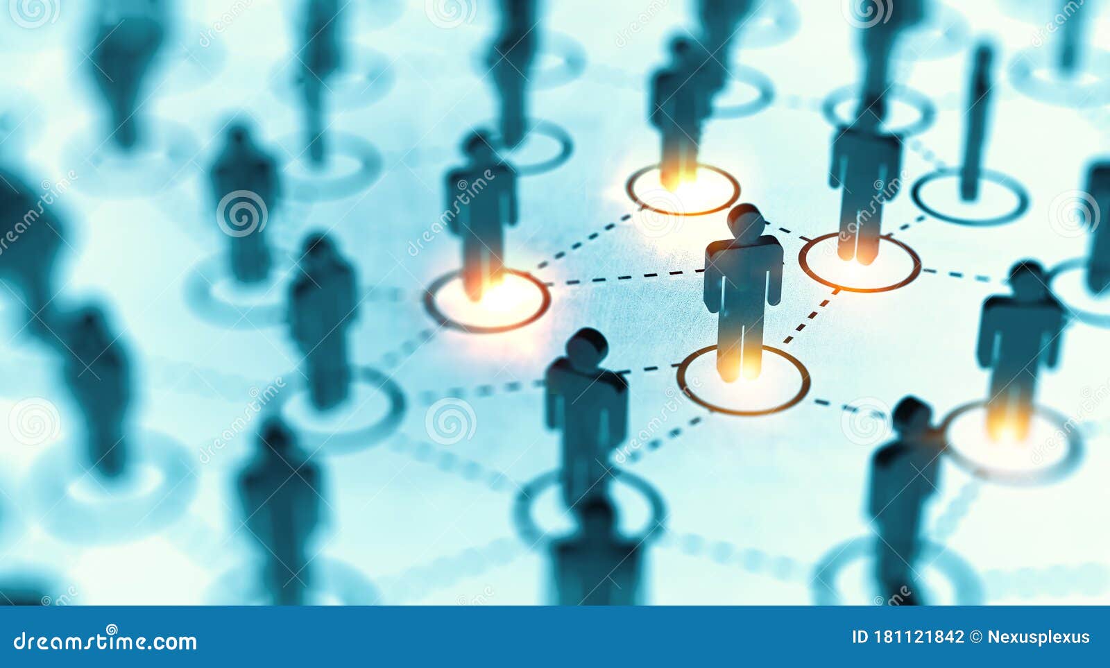 Abstract Social Network Concept, Connecting Human Figures. Stock Photo ...