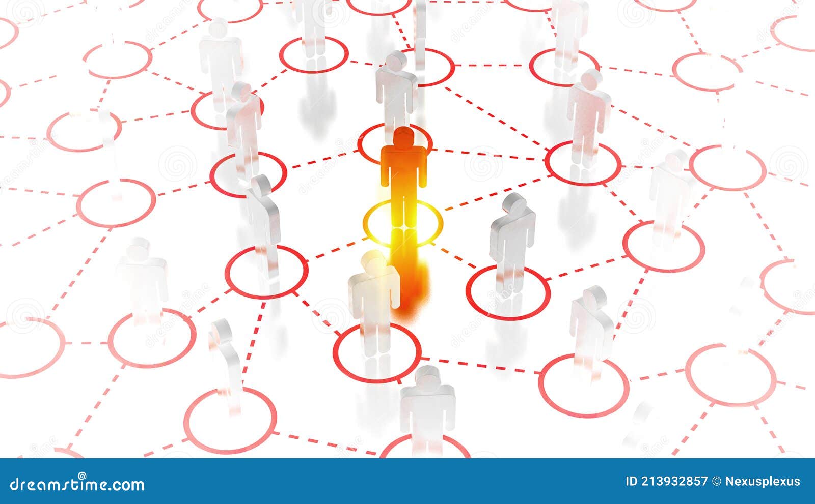 Abstract Social Network Concept, Connecting Human Figures. Stock Image ...