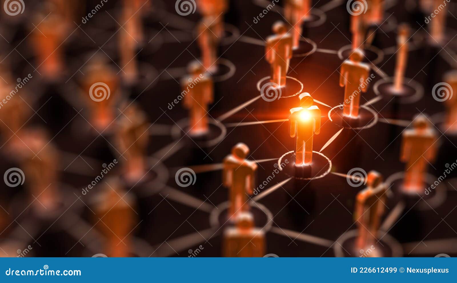 Abstract Social Network Concept, Connecting Human Figures. . Mixed ...