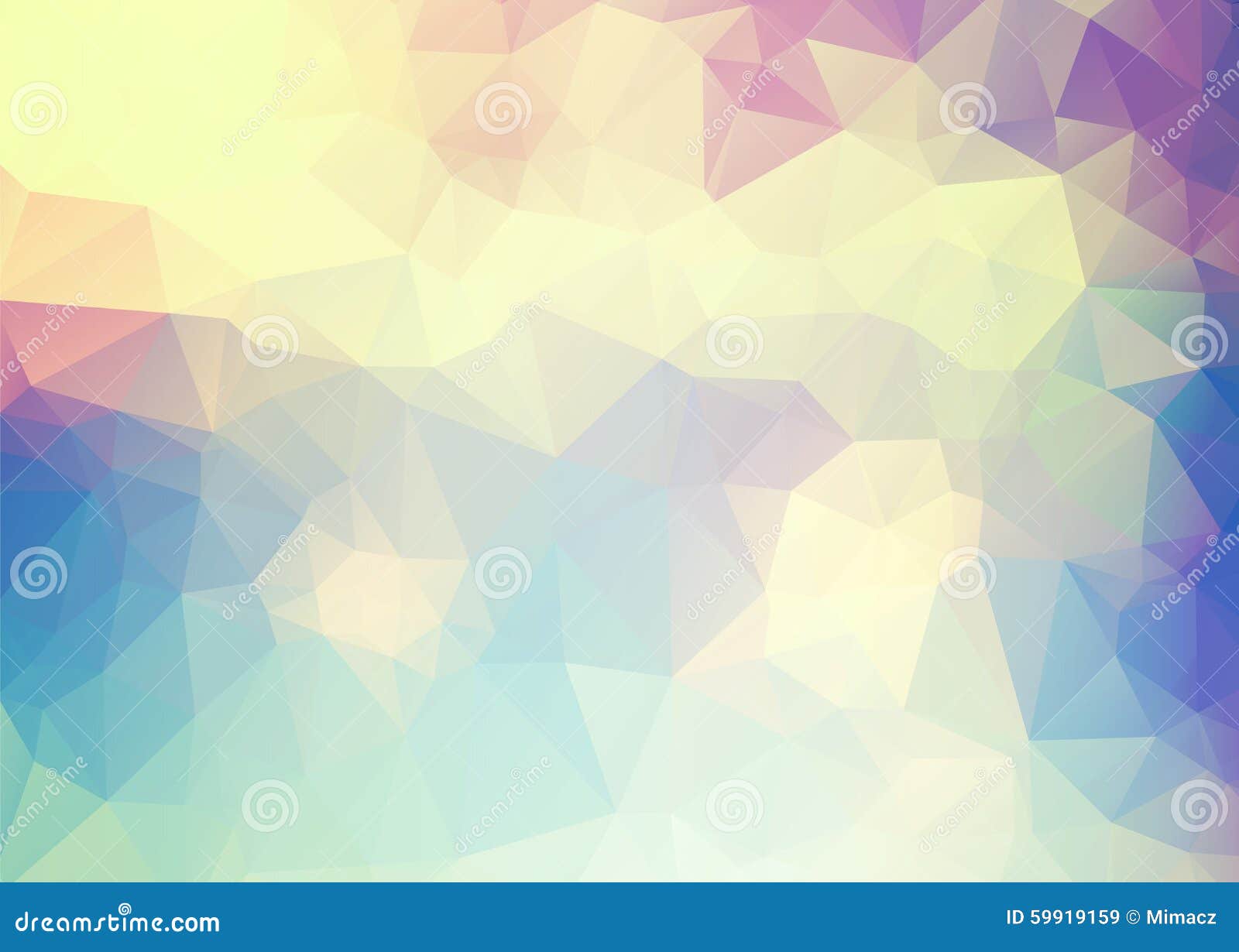 Abstract Soft Blue Yellow Pink Triangles Background Stock Vector ...