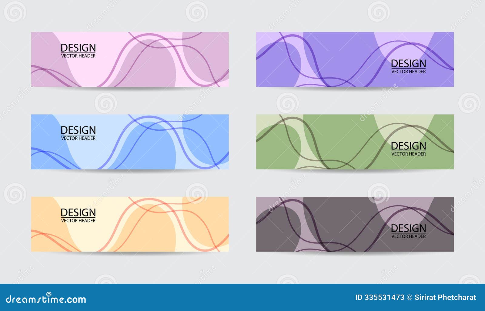 Abstract Soft Colors Concept Design Elements Headers Stock Illustration ...