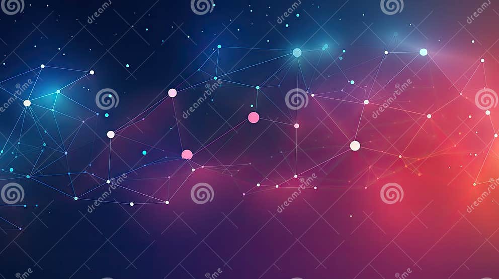 Abstract Soft Gradient Background Connected By Thin Lines Forming A