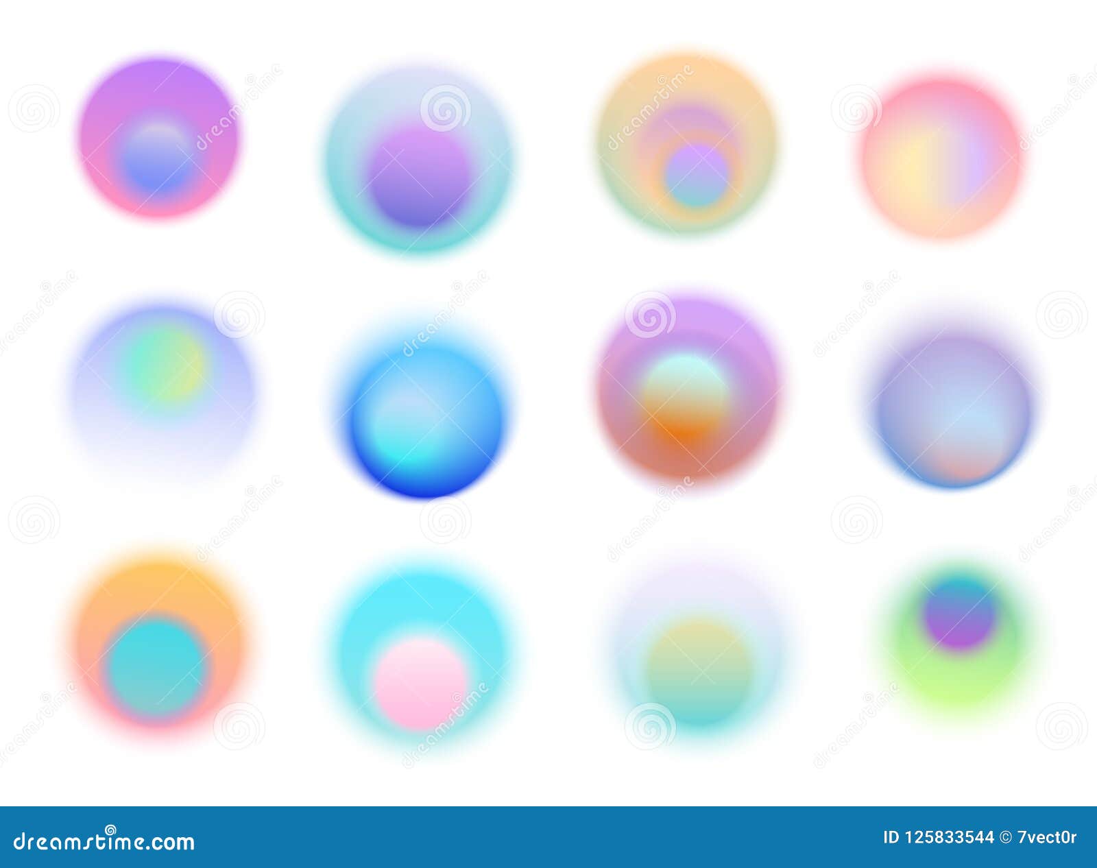 Abstract Soft Gradient Colored Blurry Circles Round Shapes, Banner ...