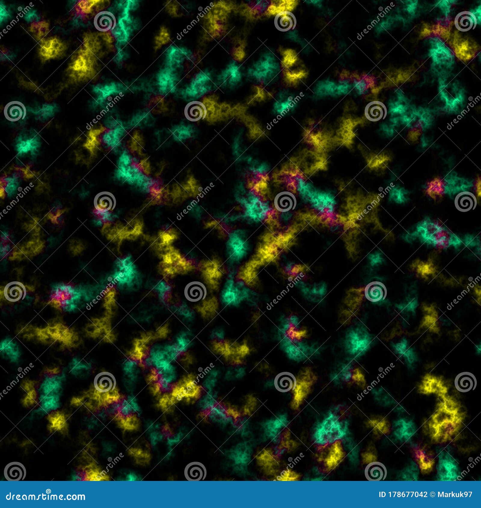 Abstract Soft Plasma in Green and Yellow on Black Stock Illustration ...