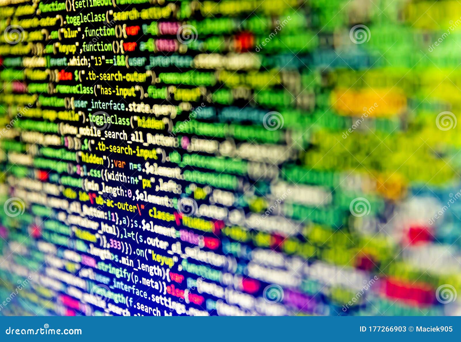 Abstract Software Developer Programming Code Screen Of Web Developing Php Code On Dark