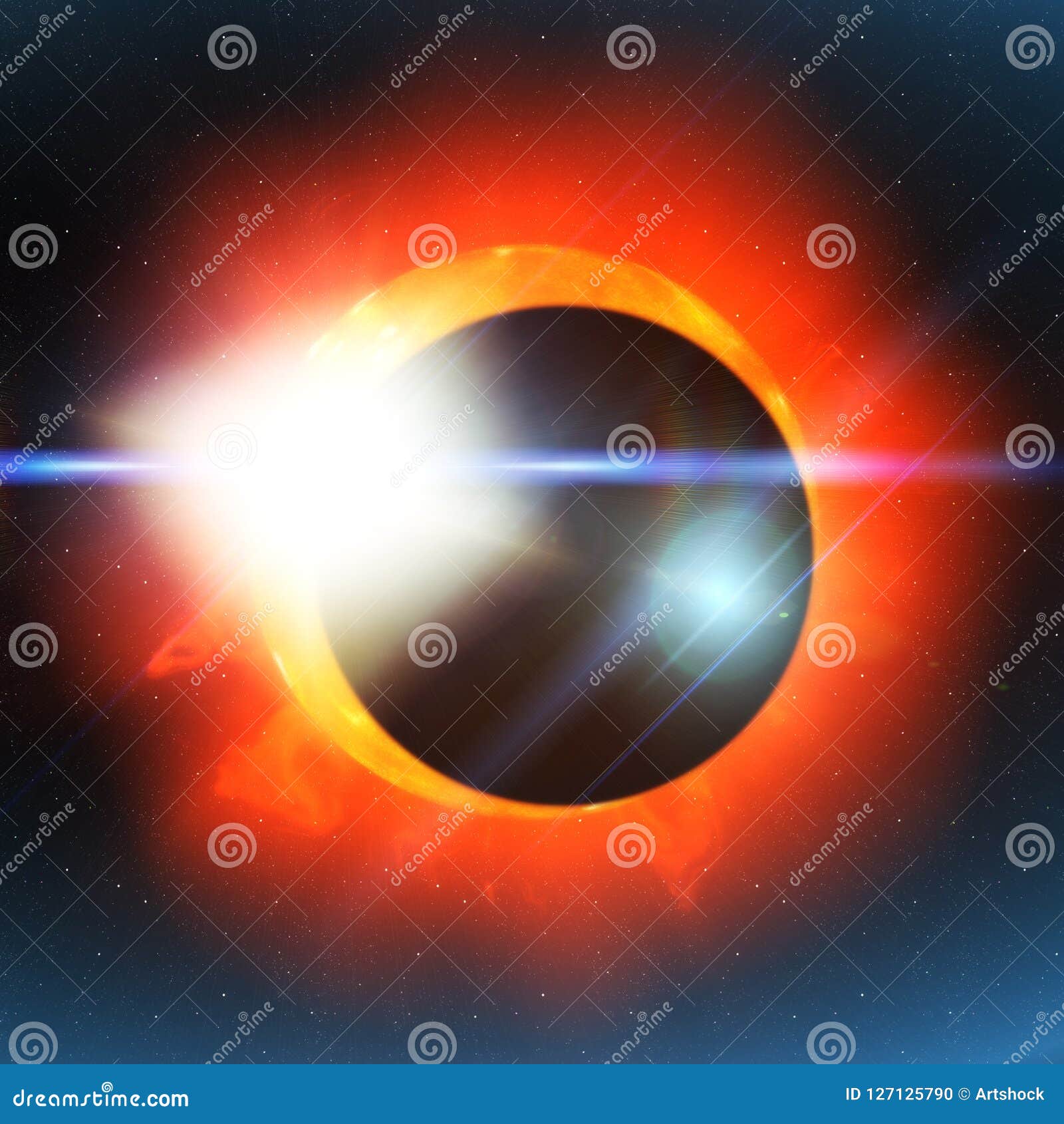 Solar Eclipse Illustration stock illustration. Illustration of night ...