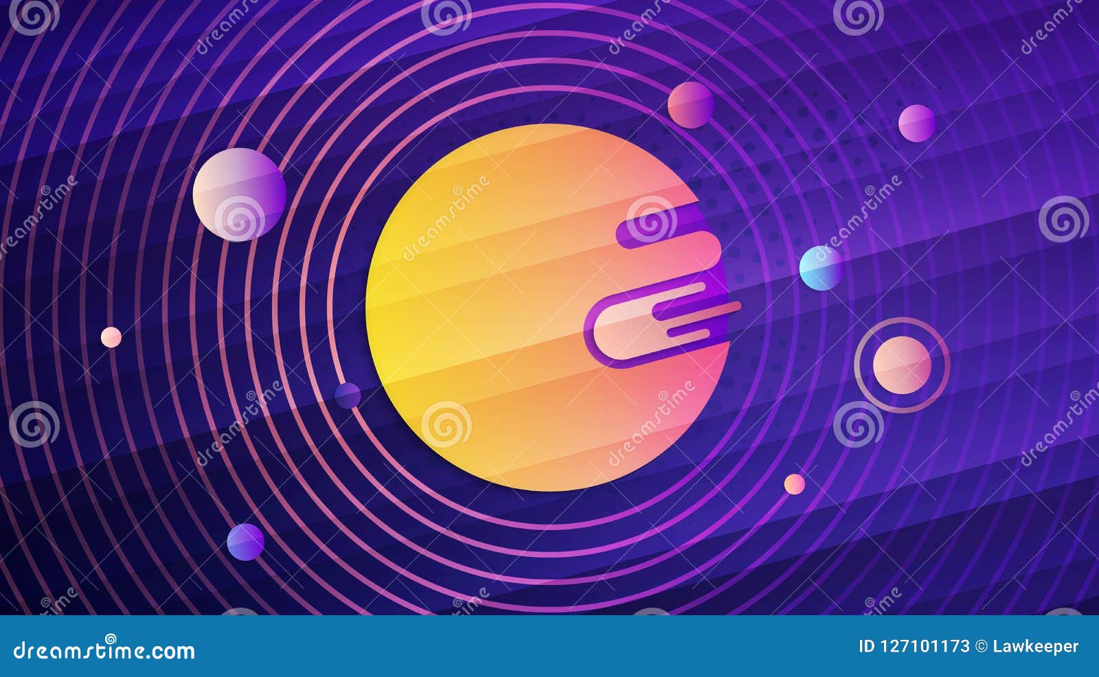 Abstract Solar System With Planets. 3d Rendering Stock Photo ...