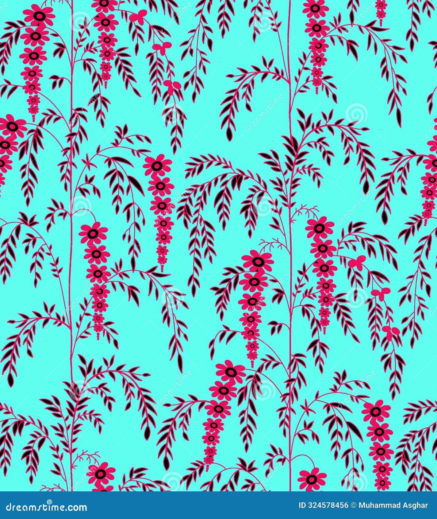 Abstract a Solid Batik Flowers Arrangement with Medium Color, All Over ...