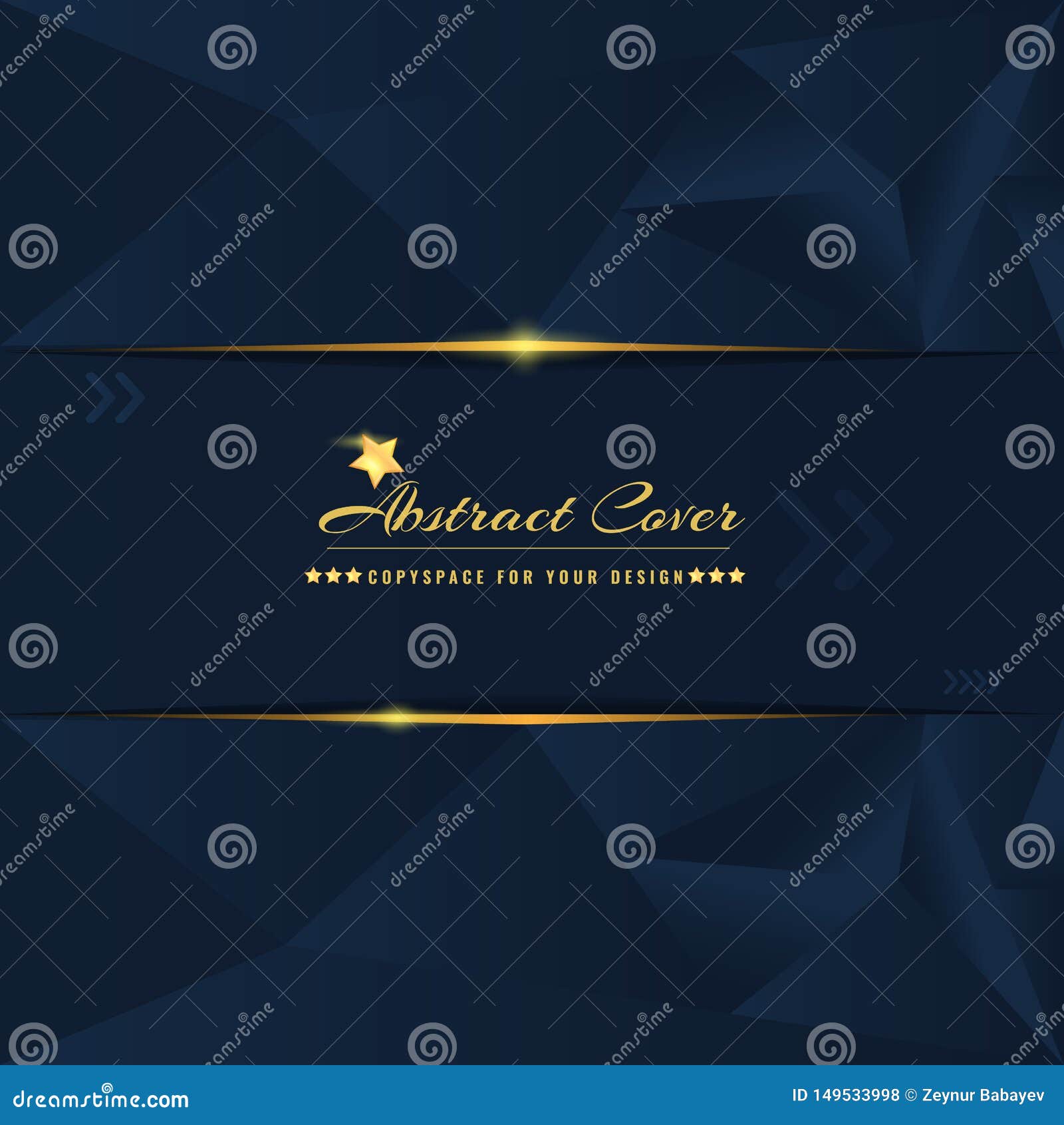 Abstract and Solid Dark Cover Design Template with Glowing Golden ...