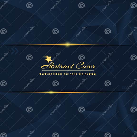 Abstract and Solid Dark Cover Design Template with Glowing Golden ...