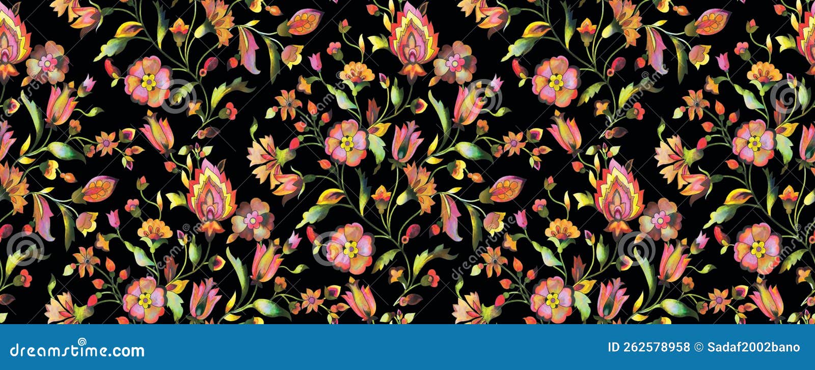 Abstract Solid Flower Arrangement, All Over Design with a Solid ...