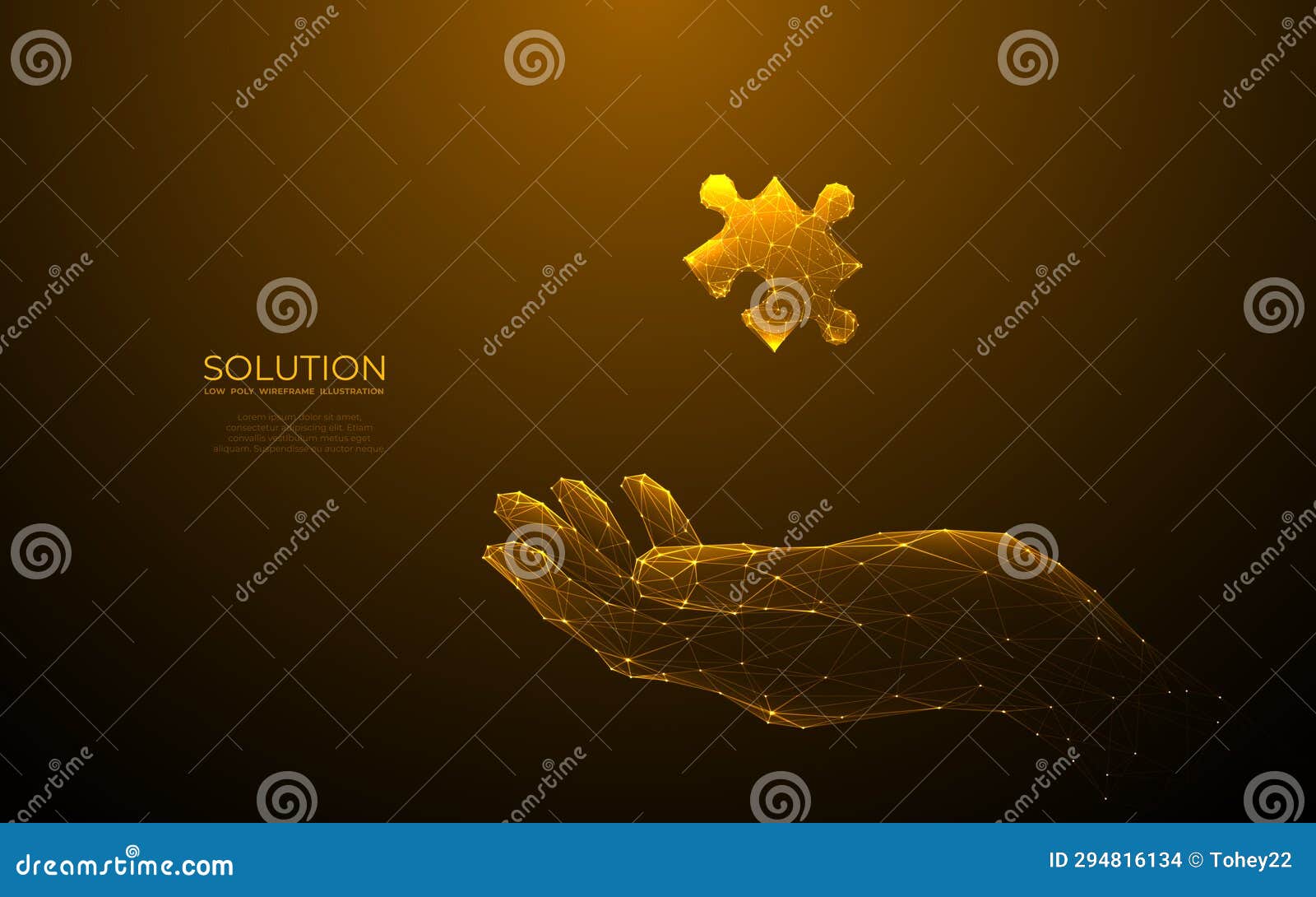 Abstract Solution Concept. Jigsaw or Puzzle Pieces in a Human Hand ...