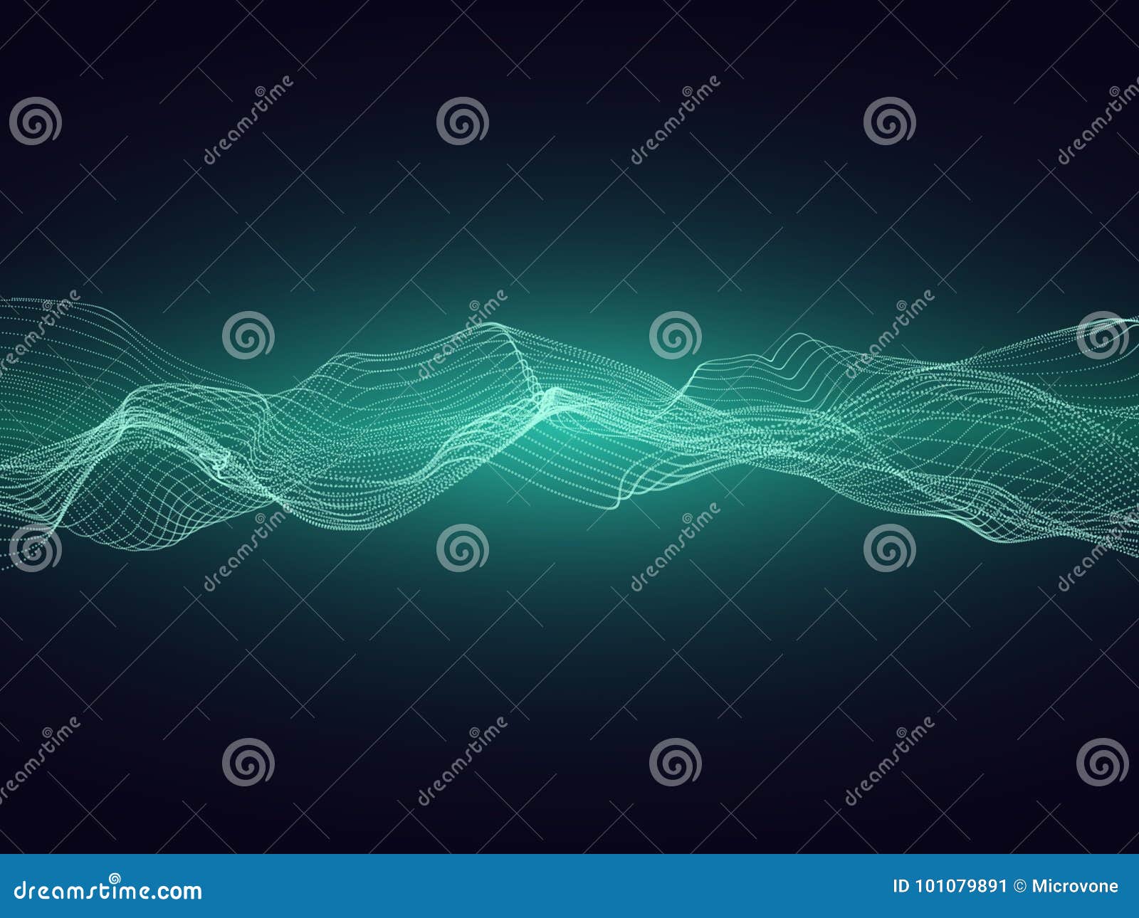 Abstract Sound Energy Wave with Dynamic Particles Vector Background ...