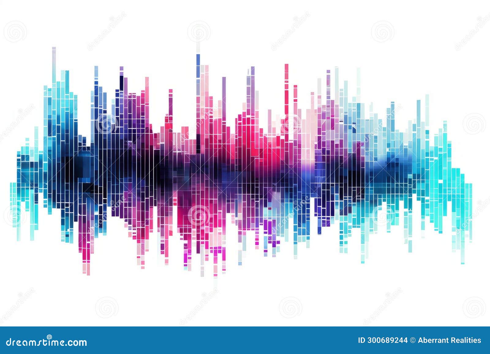 Abstract Sound Wave Background with Colorful Pixels on a White ...