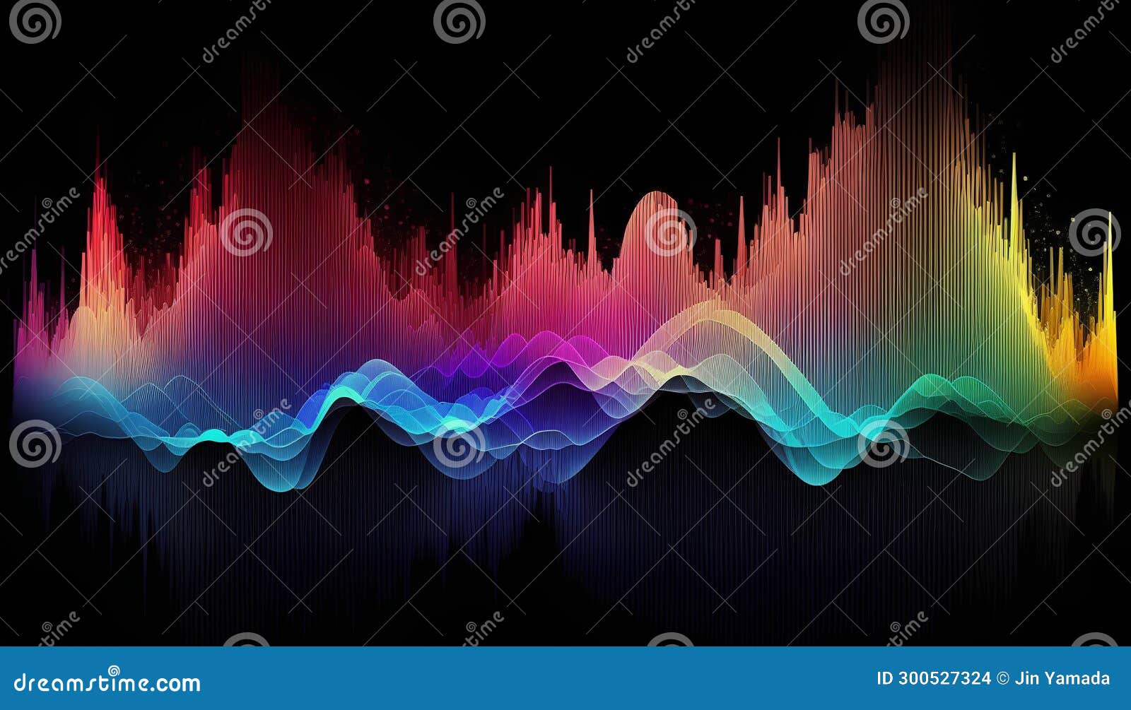 Abstract Sound Wave on Black Background, Vector Illustration Eps10 ...