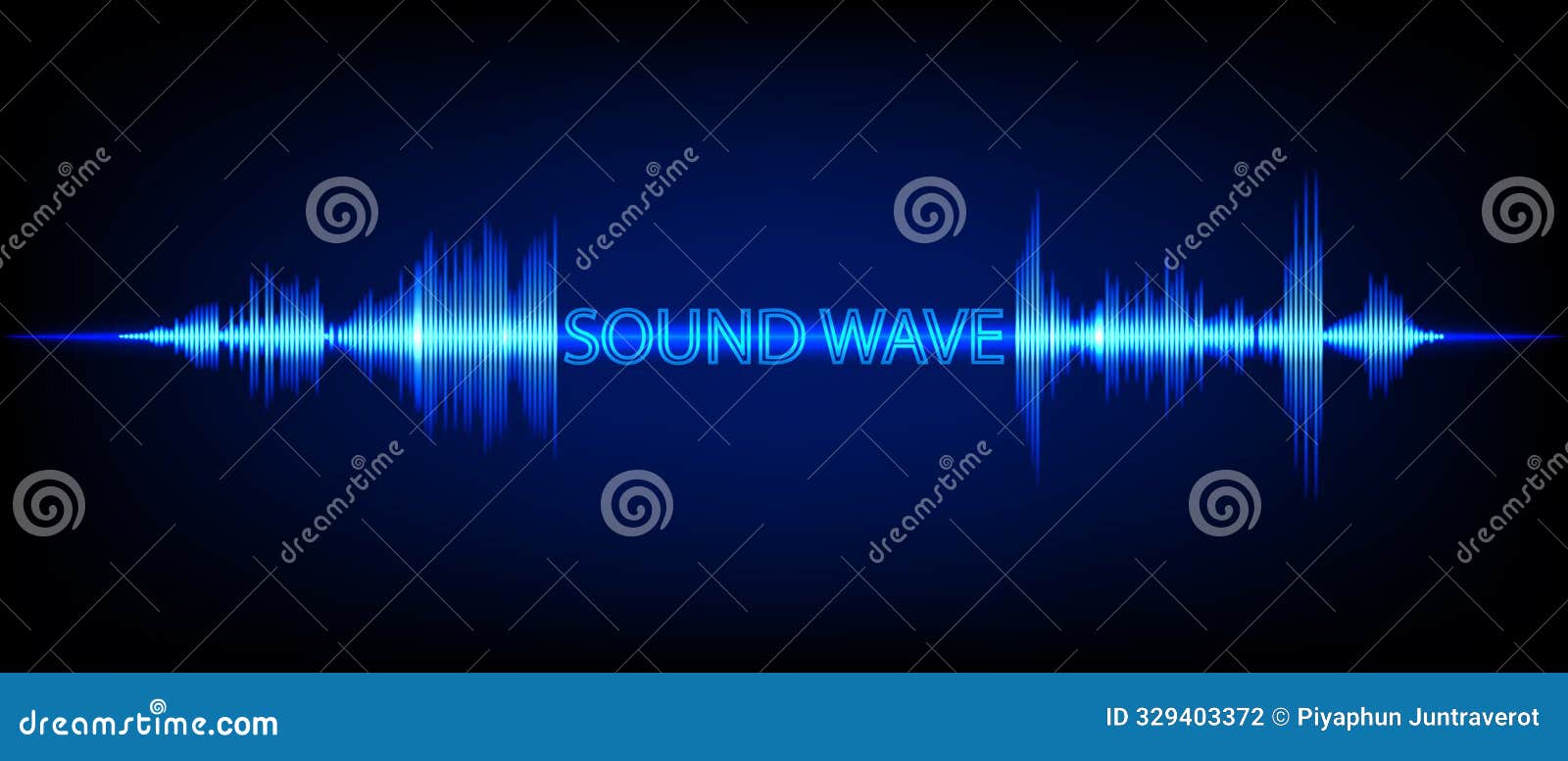Abstract Sound Wave Blue Digital Frequency Wavelength Graphic Design ...
