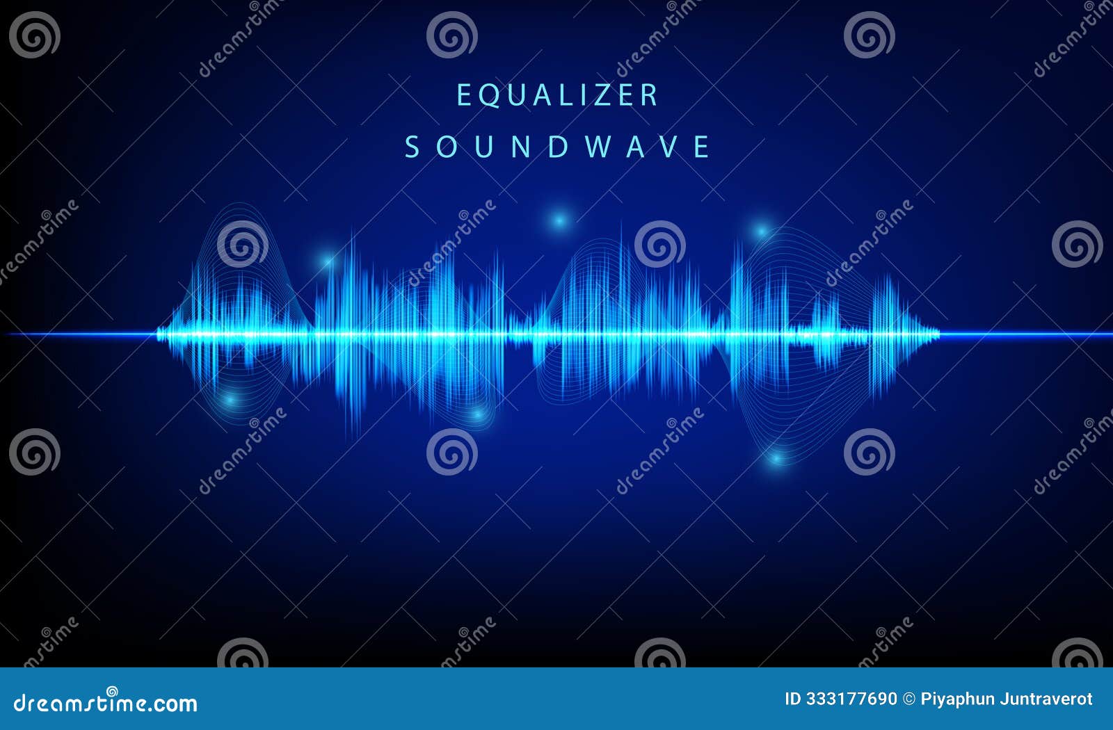 Abstract Sound Wave Blue Digital Frequency Wavelength Graphic Design ...