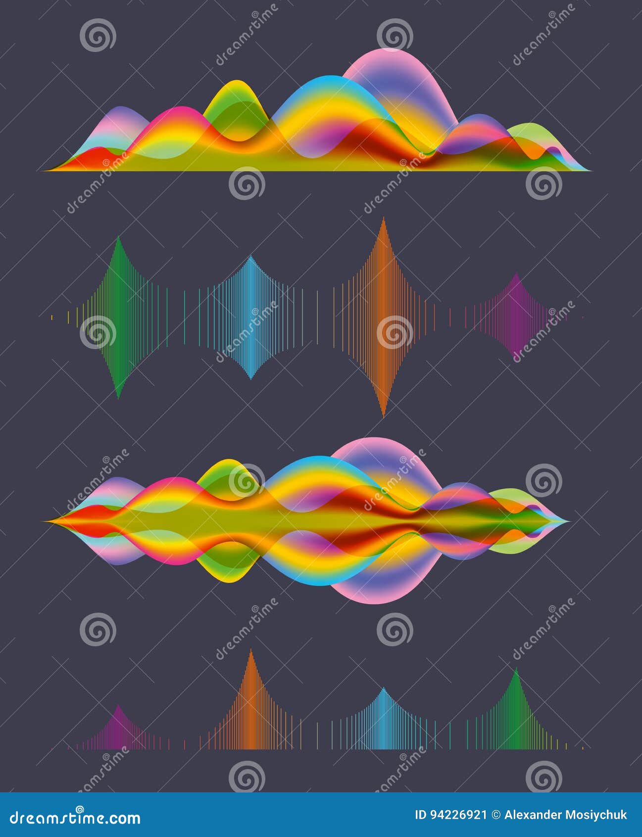 Abstract Sound Wave Design Elements Stock Vector - Illustration of ...