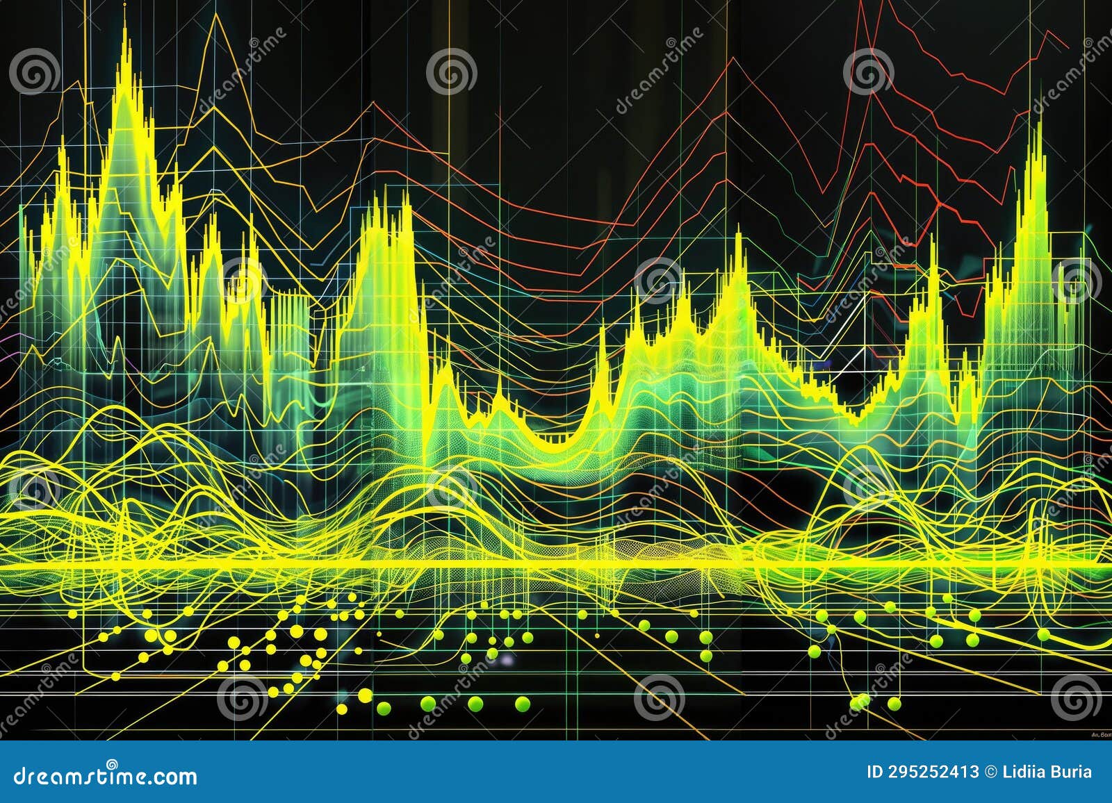 Abstract Sound Wave Technology Background, Computer Generated ...