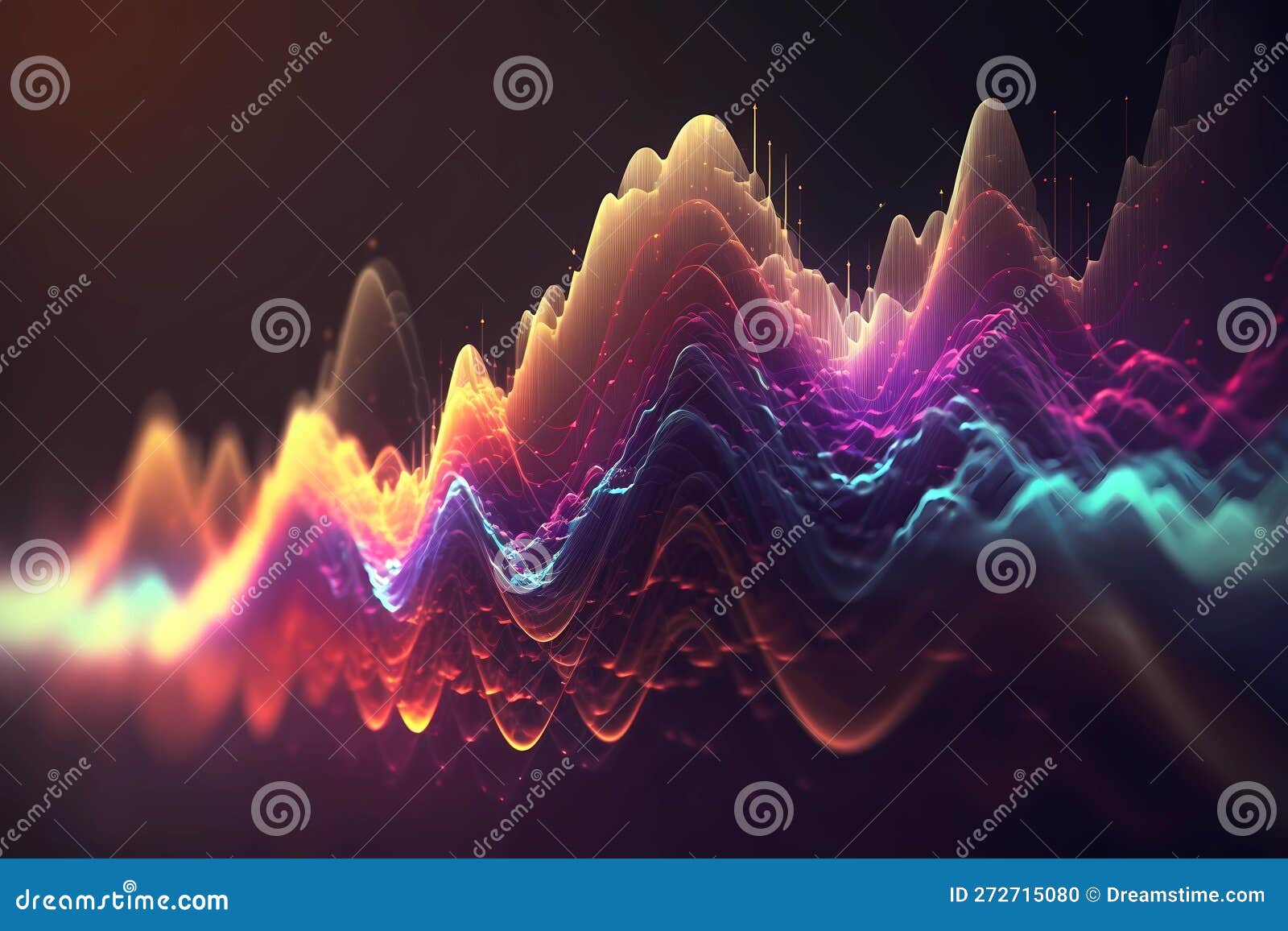 Abstract Sound Wave Visual Background. Dynamic Motion Soundwaves Neon ...