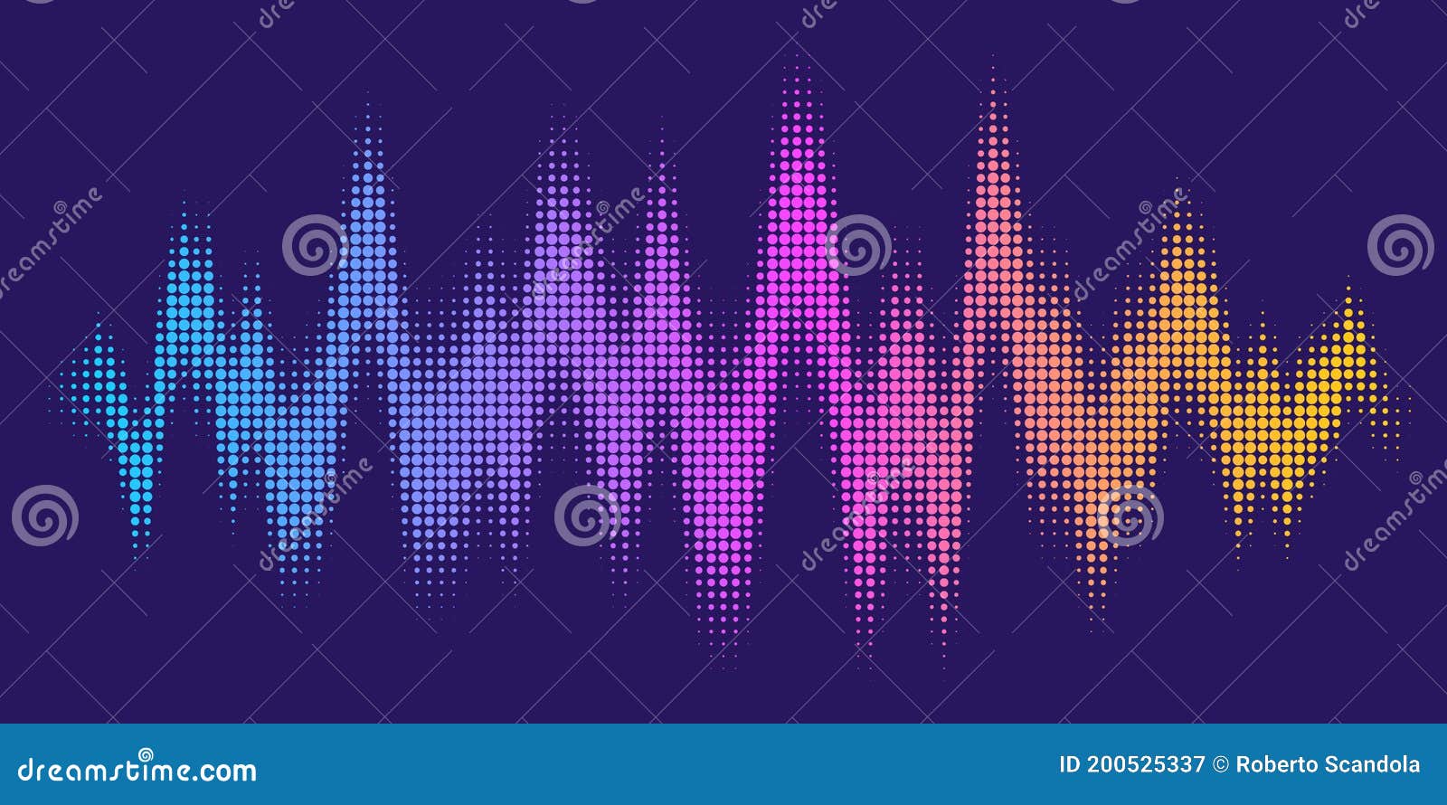Digital Waveform Cartoon Vector | CartoonDealer.com #21864477