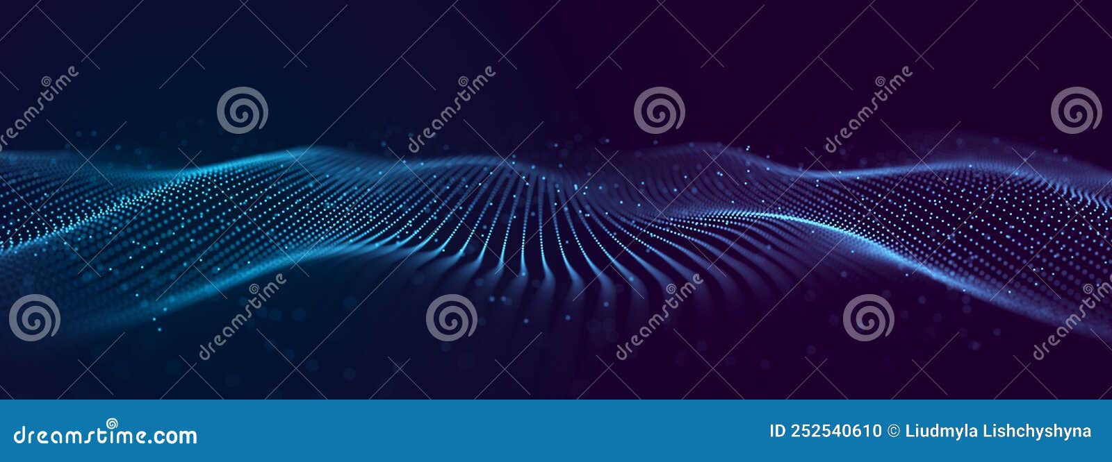 Abstract Sound Wave Web Banner. Artificial Intelligence Expressed by ...