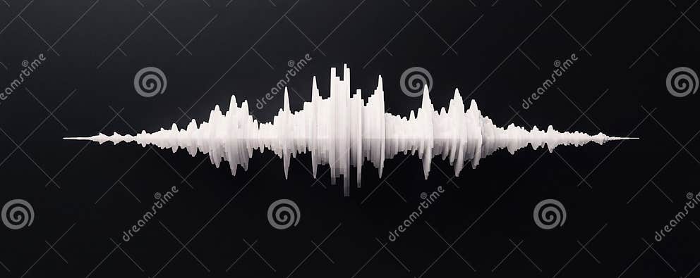 Abstract Sound Waveform 3D Render Minimalist Design Audio Frequency ...