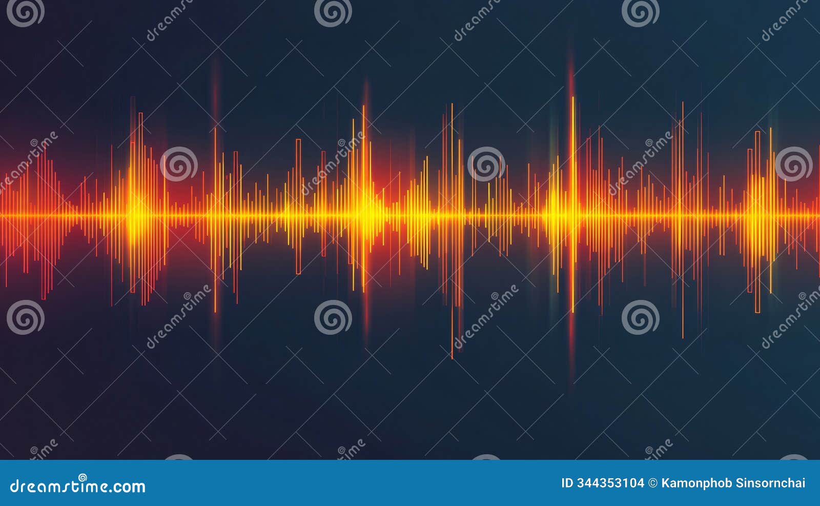 Abstract Sound Waveform Orange Yellow Audio Frequency Visualization ...