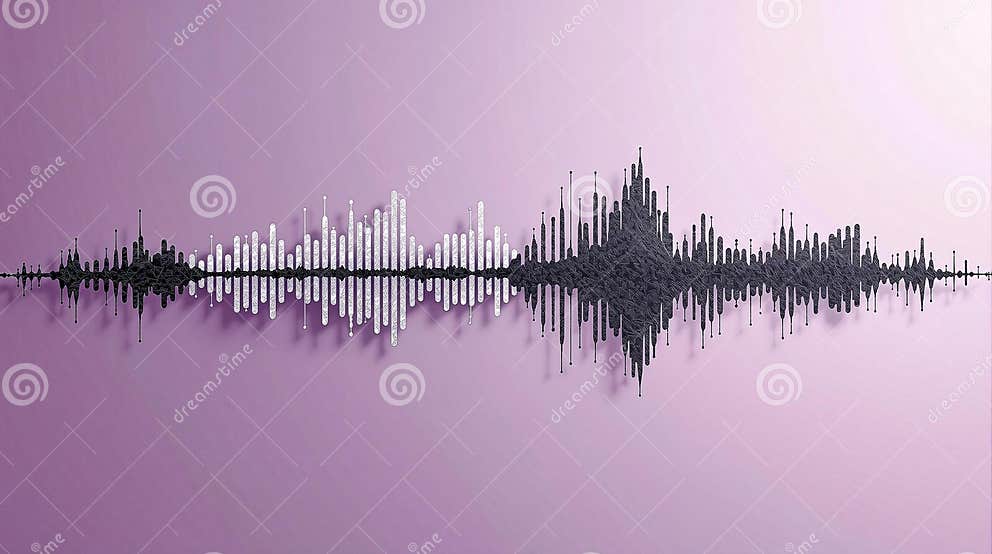 Abstract Soundwave Pattern on Pink Background with Black and White Bars ...