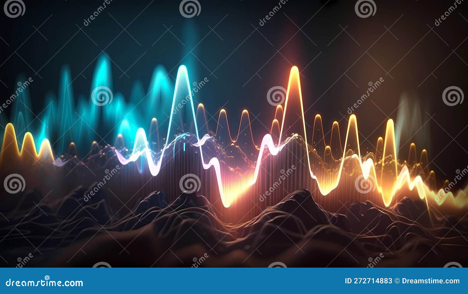 Abstract Soundwave Visual Background. Abstract Digital Landscape ...