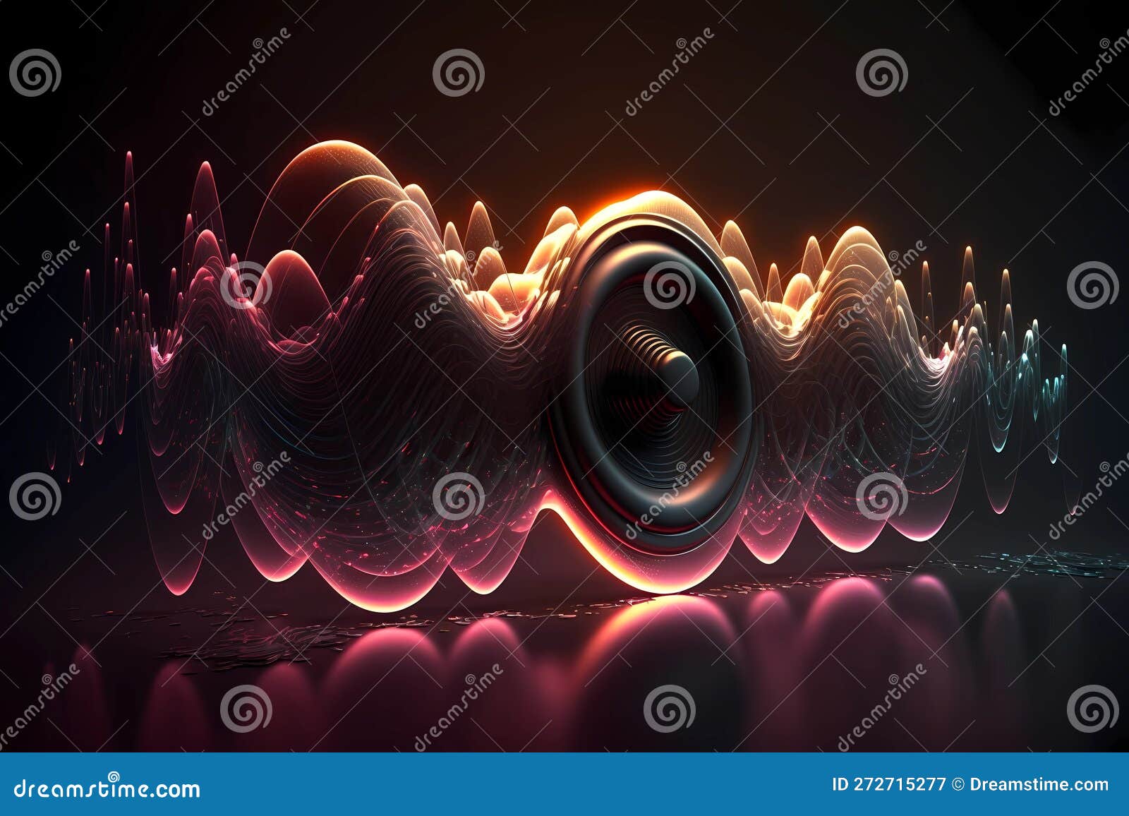 Abstract Soundwave Visual Background. Abstract Digital Landscape ...