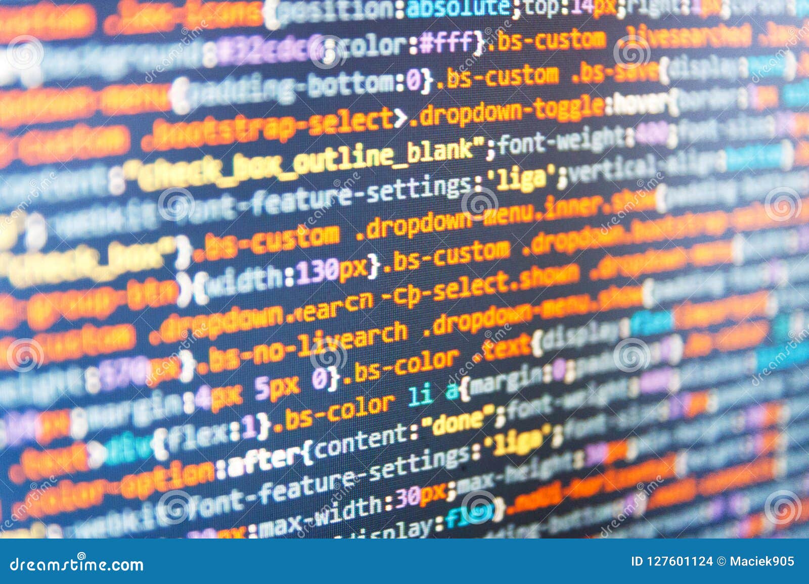 Abstract Source Code Background Laptop Screen Show Abstract Computer Programming Code Script