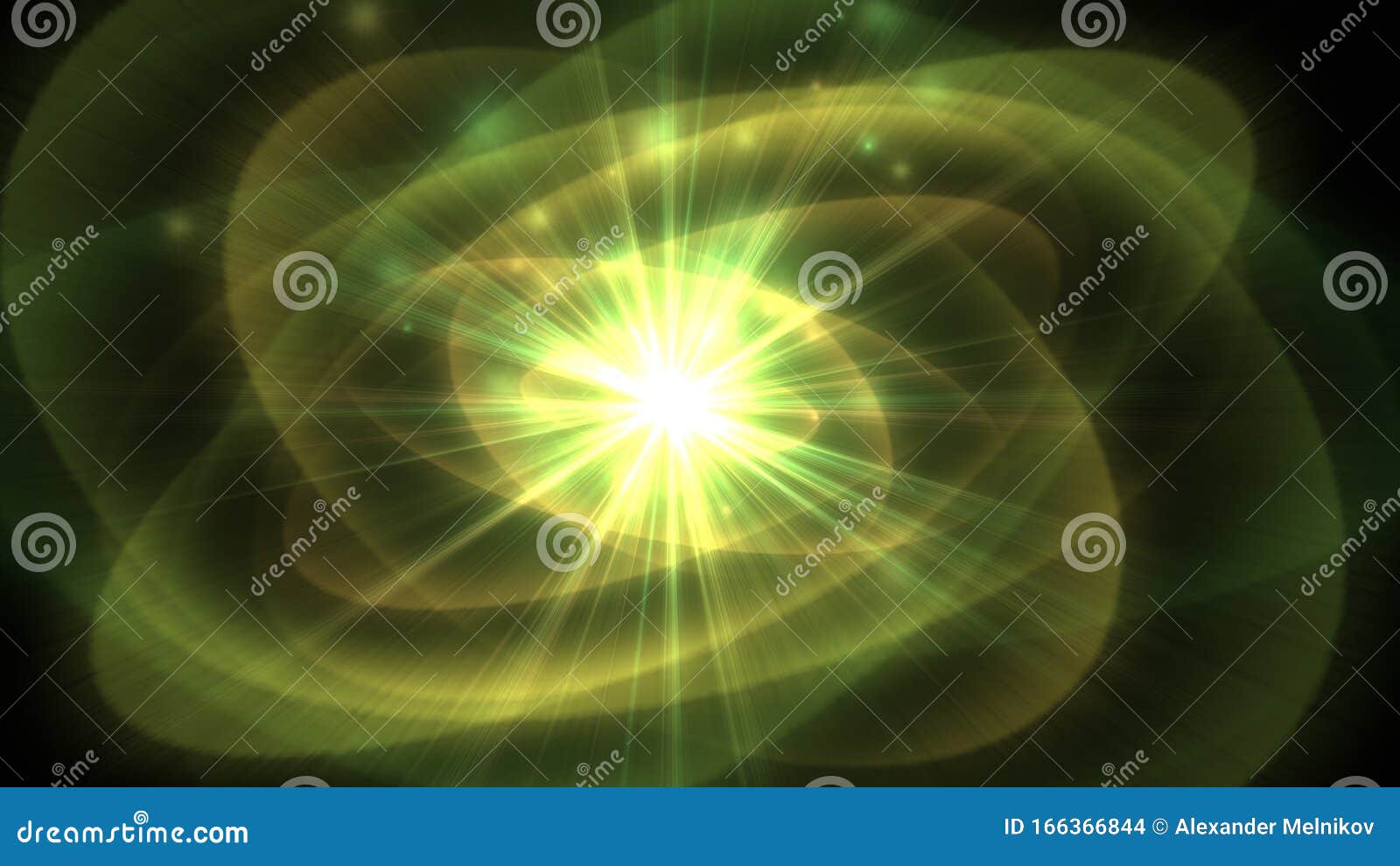 Abstract Space Background with Circles and Light Rays Stock ...