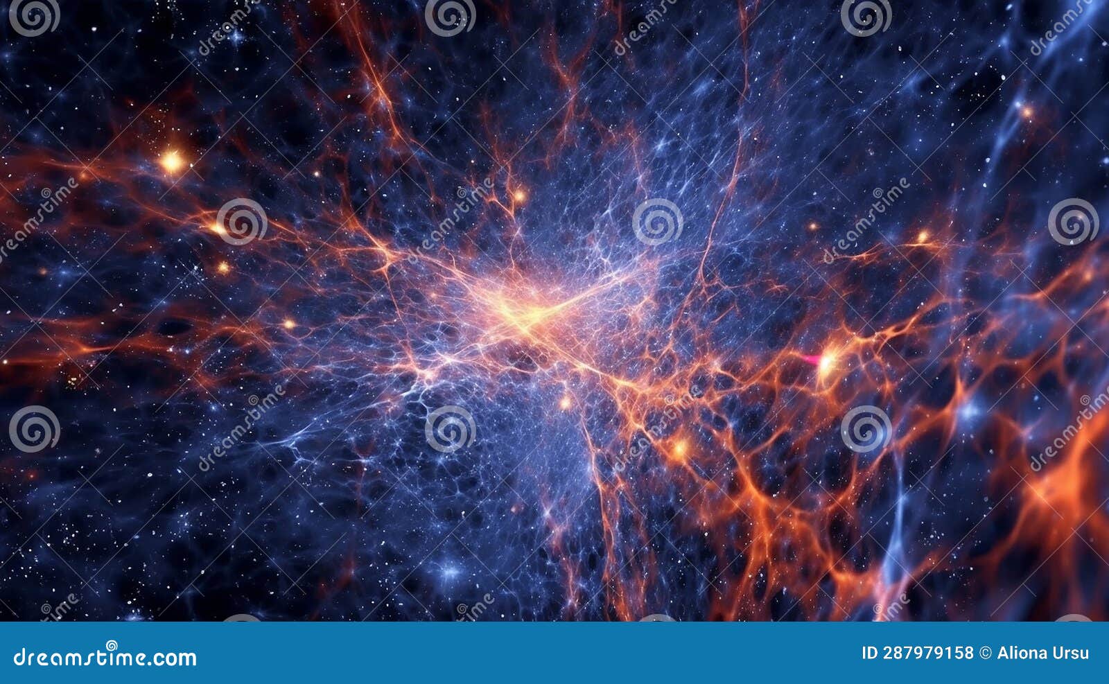 Abstract Space Background with Galaxy Superclusters. a Large Cluster of ...