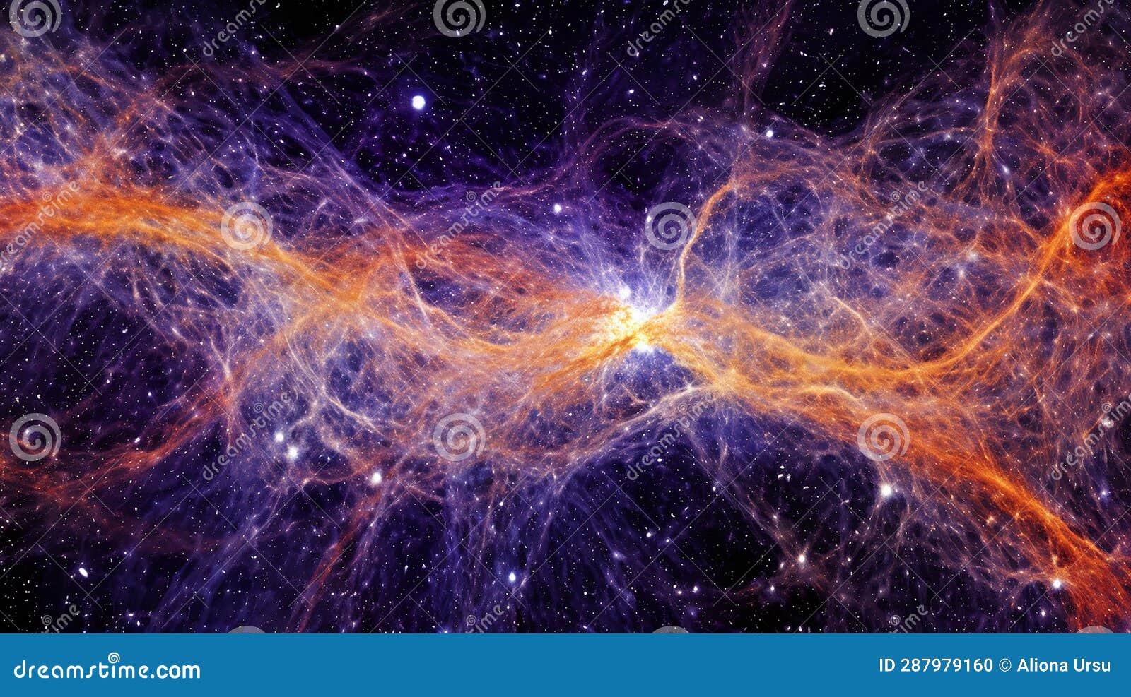 Abstract Space Background with Galaxy Superclusters. a Large Cluster of ...