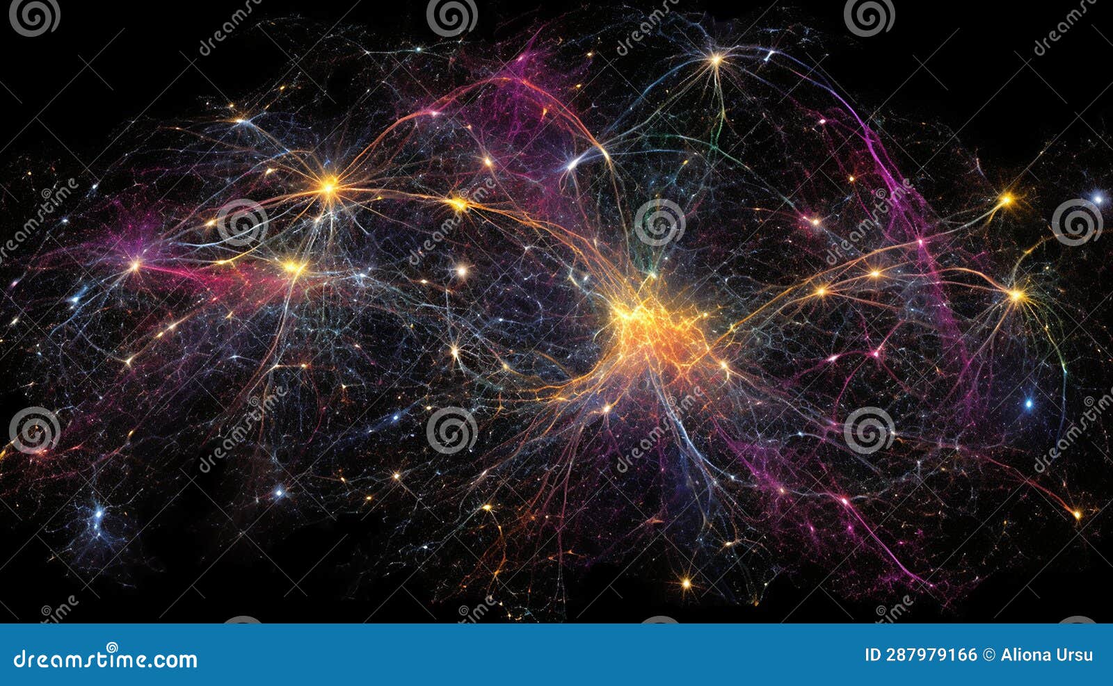 Abstract Space Background with Galaxy Superclusters. a Large Cluster of ...