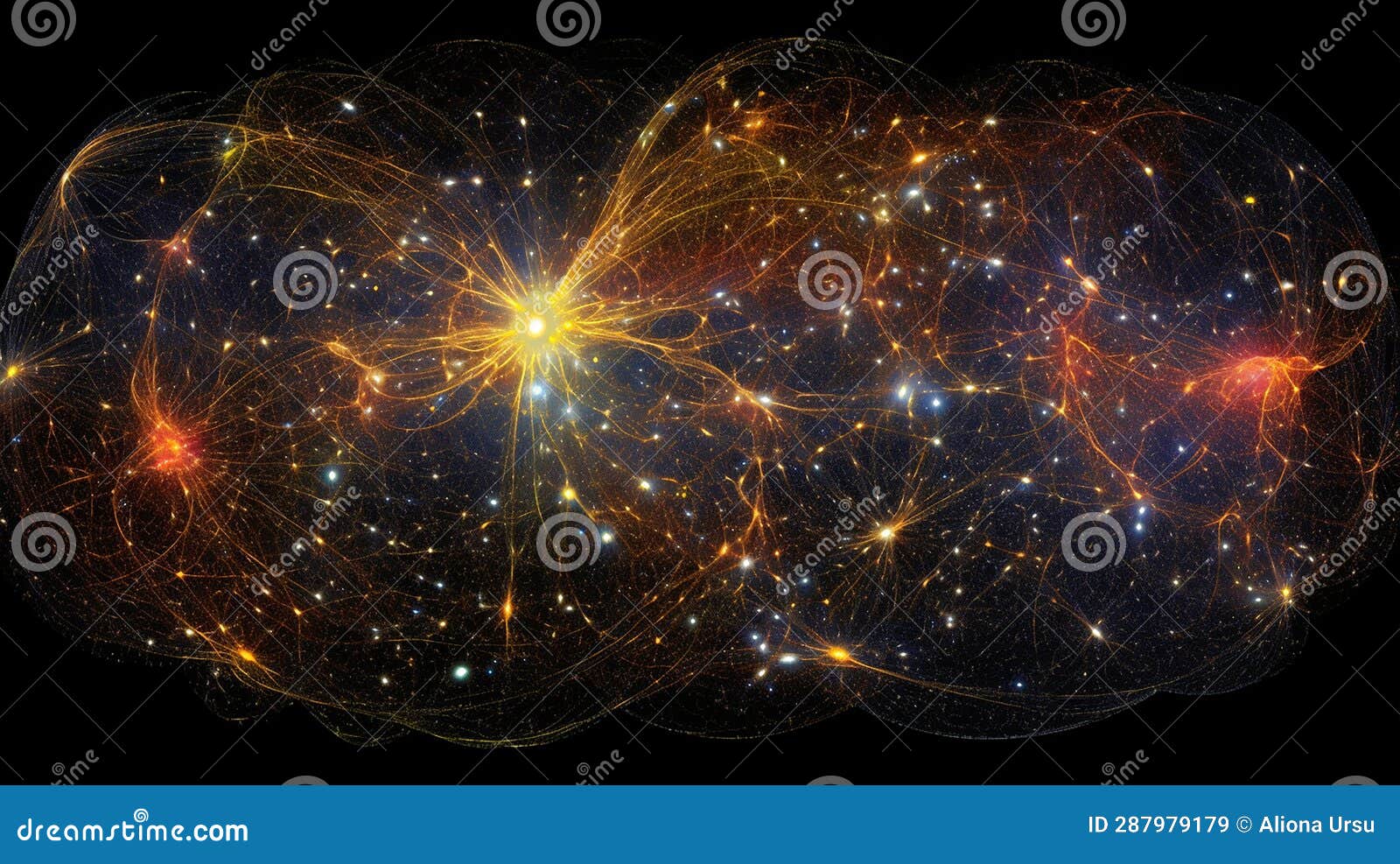Abstract Space Background with Galaxy Superclusters. a Large Cluster of ...