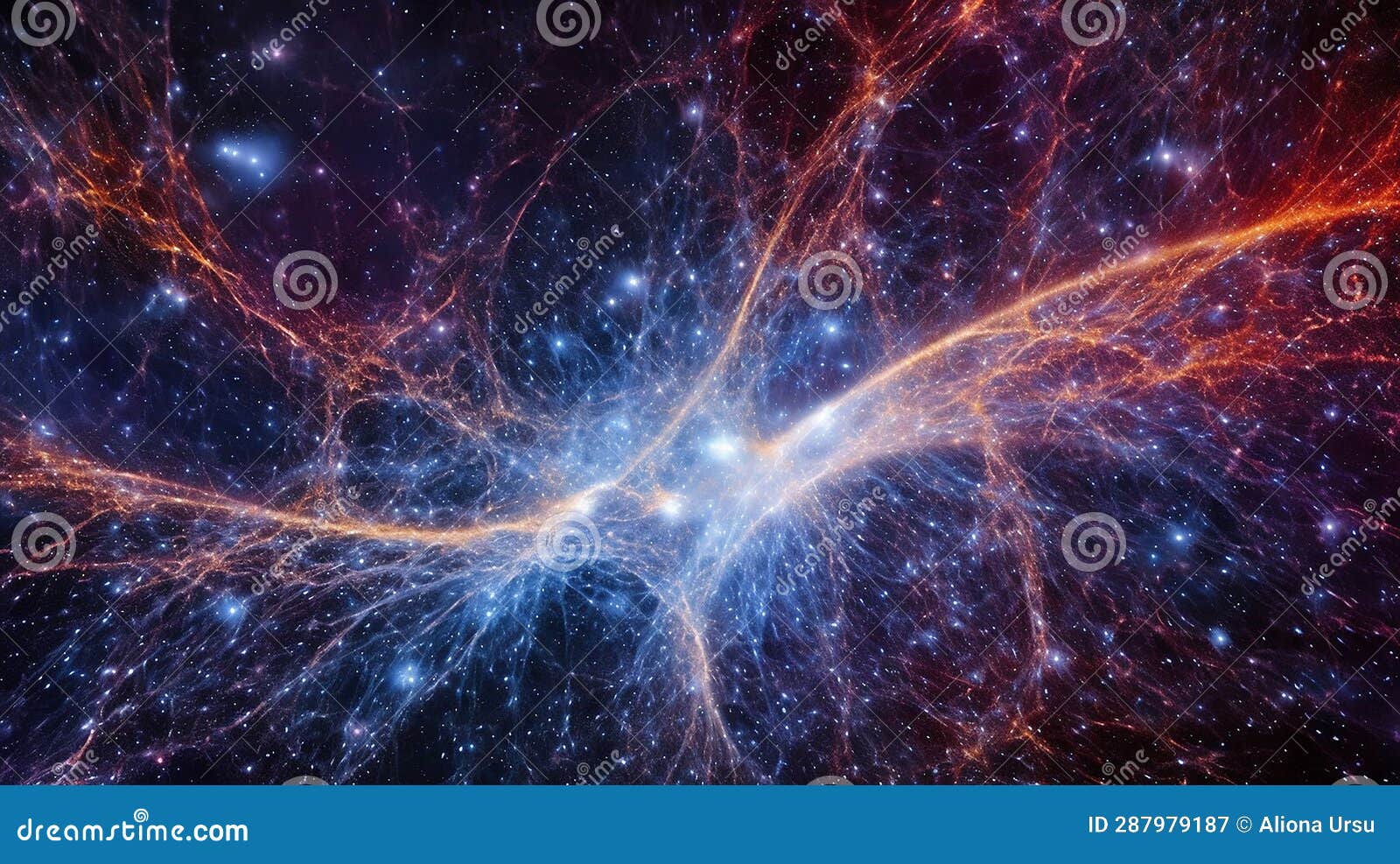 Abstract Space Background with Galaxy Superclusters. a Large Cluster of ...