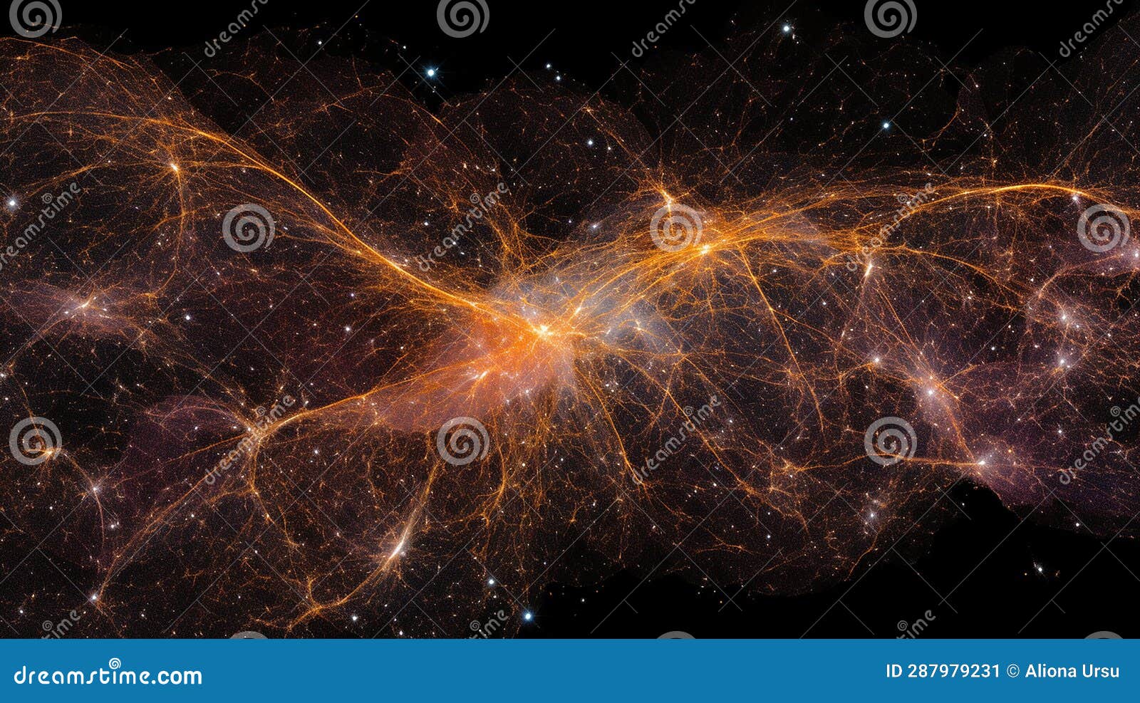 Abstract Space Background with Galaxy Superclusters. a Large Cluster of ...
